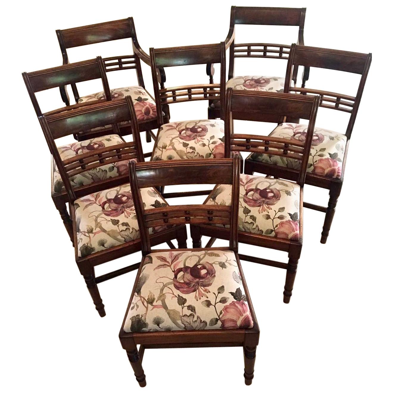 Set of Eight George III Style Carved Mahogany Dining Chairs For Sale at ...