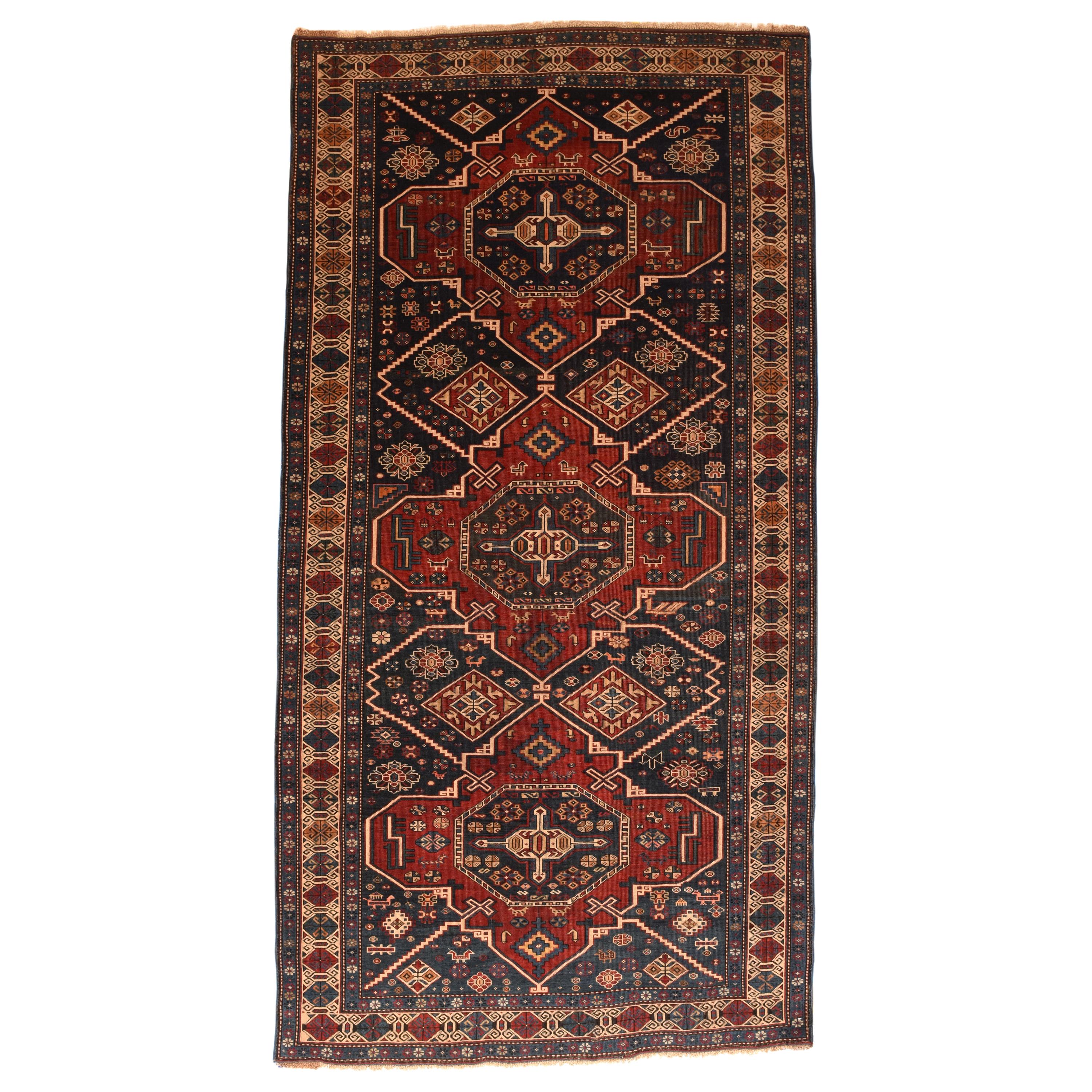 Handmade Antique Caucasian Kazak Rug, 1880s, 1B758 For Sale at 1stDibs