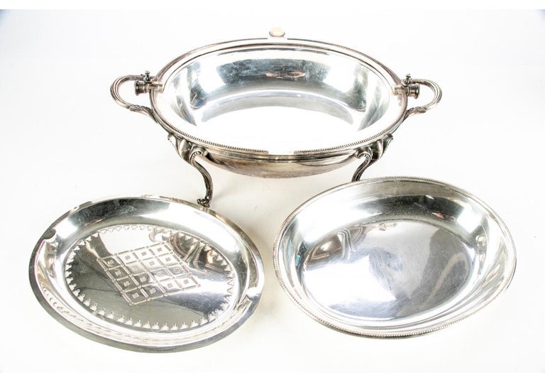 Fine Antique Silver Plate Warming Server For Sale at 1stDibs