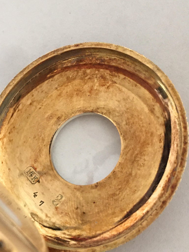 Fine Antique small 14k Gold Half Hunter Full Engraved Case Fob/ Pocket ...