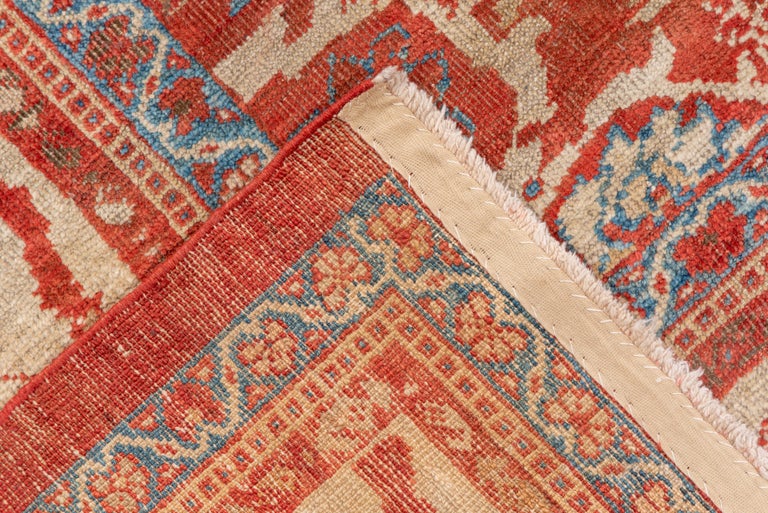 Fine Antique Sultanabad Carpet, Bright Rust Allover Field and Light ...