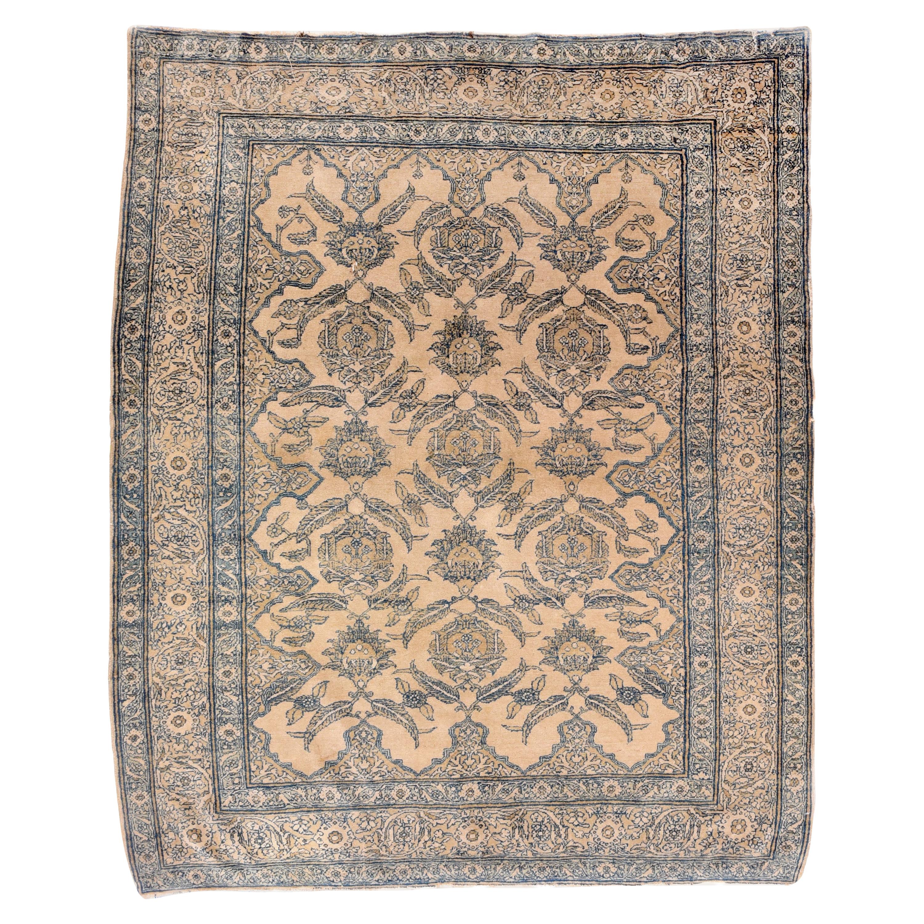Wonderful Rare Antique Silk Tabriz Prayer Rug For Sale at 1stDibs
