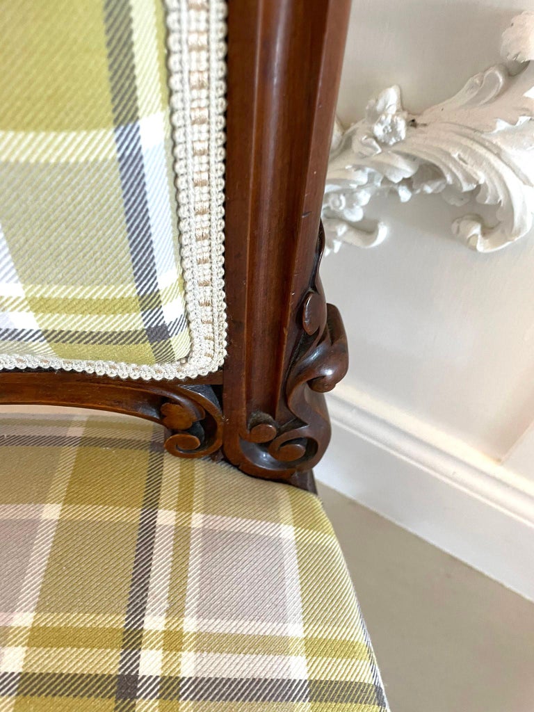 Fine Antique Victorian Carved Walnut Ladies Chair For Sale at 1stDibs