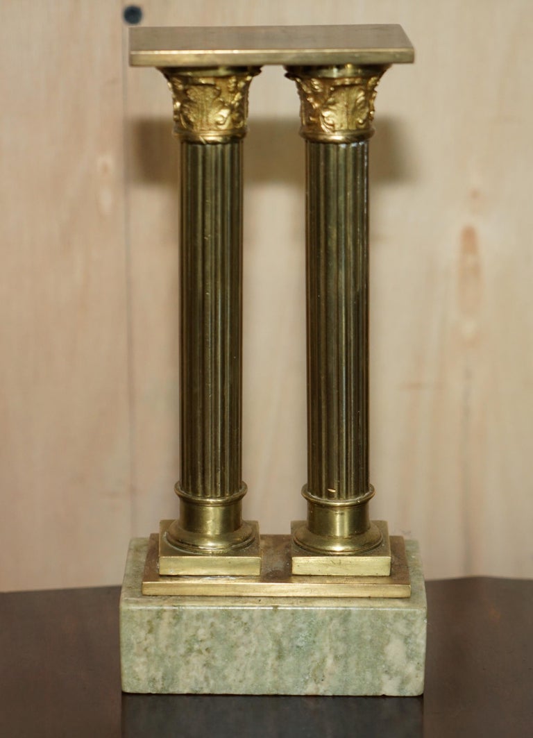 Fine Antique Victorian Marble and Brass Roman Grand Tour Statue Columns ...