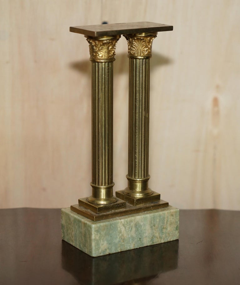 Fine Antique Victorian Marble and Brass Roman Grand Tour Statue Columns ...