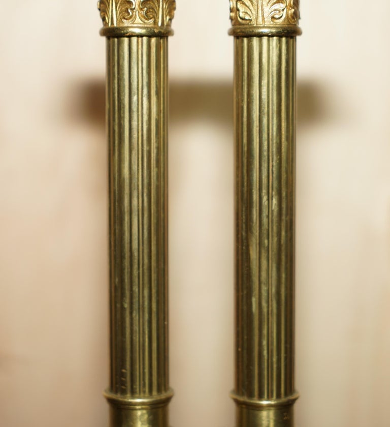 Fine Antique Victorian Marble and Brass Roman Grand Tour Statue Columns ...