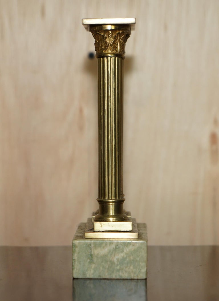 Fine Antique Victorian Marble and Brass Roman Grand Tour Statue Columns ...