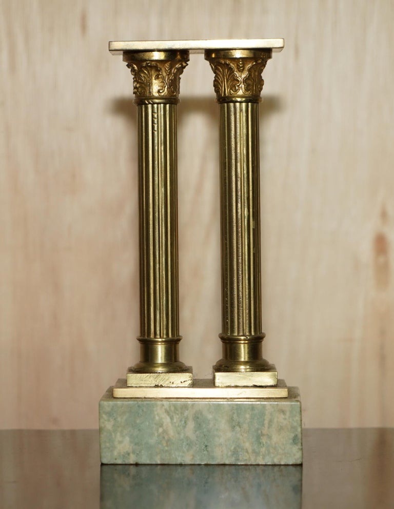 Fine Antique Victorian Marble and Brass Roman Grand Tour Statue Columns ...