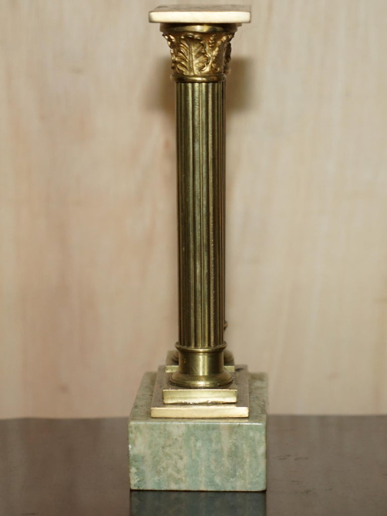 Fine Antique Victorian Marble and Brass Roman Grand Tour Statue Columns ...