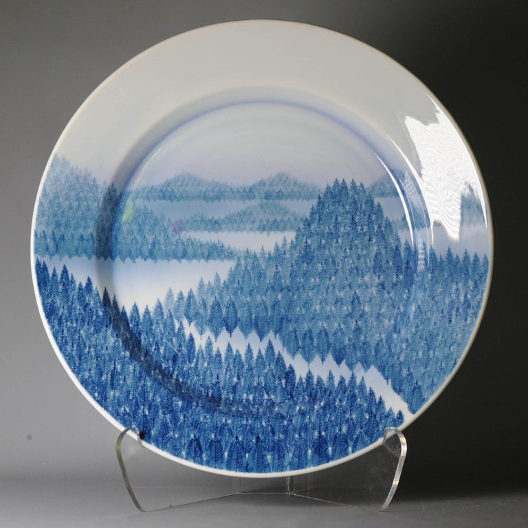 Fine Art Japanese Bowl Arita, Artist Fujii Shumei Leaf Landscape Born ...
