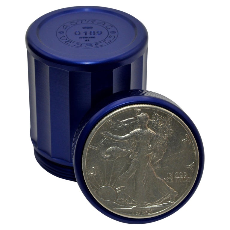 Fine Art Container with a Solid Silver 1943 Walking Liberty Half Dollar ...