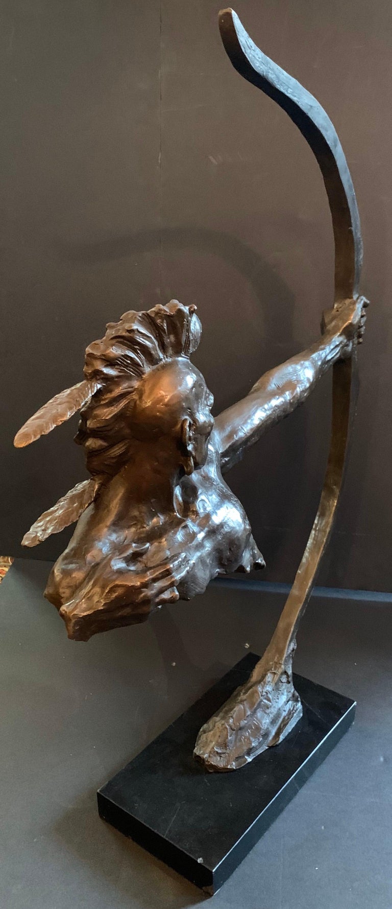 Fine Art Deco Bronze Sculpture Indian Native American Archer Bruno Zach ...