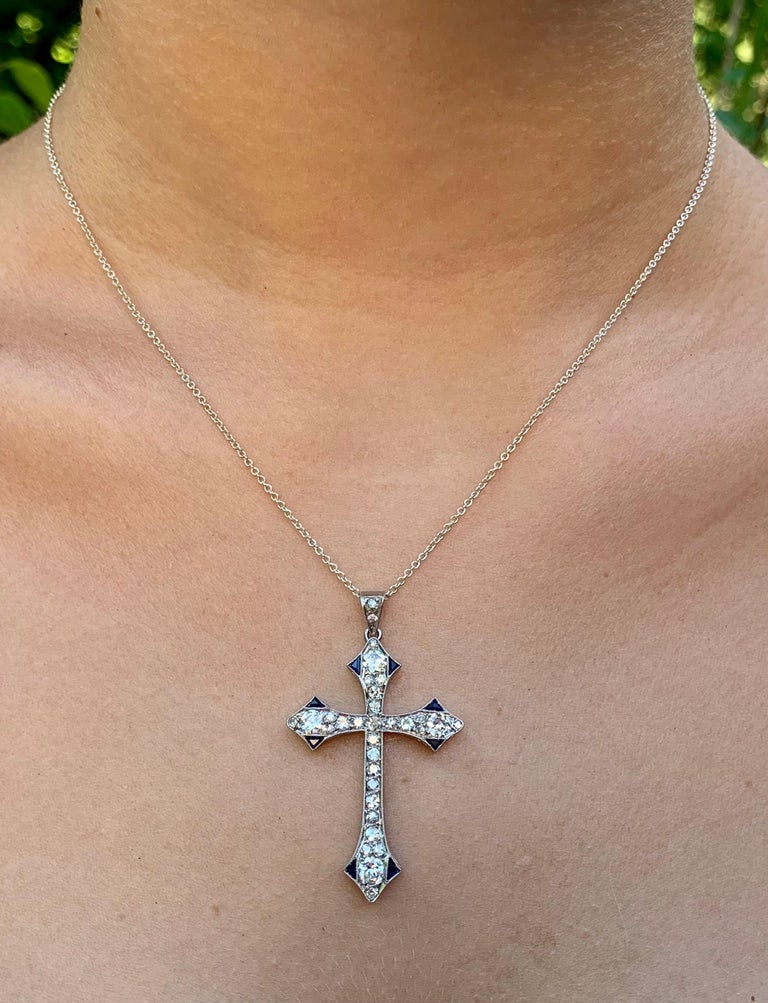 Fine Art Deco Period Diamond Platinum Cross, Circa 1920 at 1stDibs