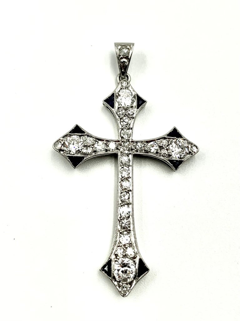 Fine Art Deco Period Diamond Platinum Cross, Circa 1920 at 1stDibs