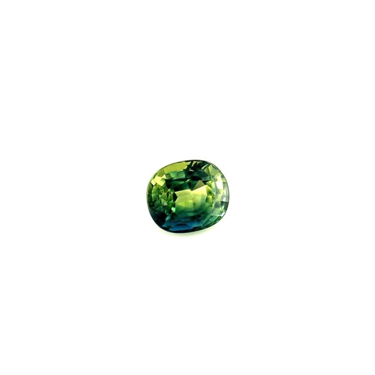 Fine Australia Parti Colour Sapphire 0.67ct Blue Yellow Green Oval Cut ...
