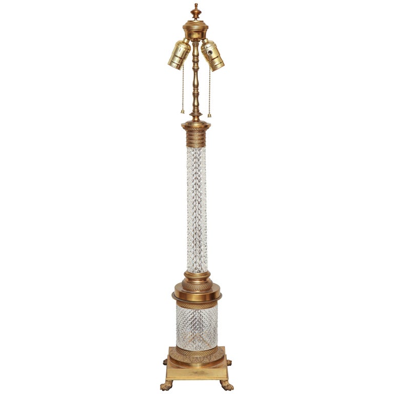 Fine Austrian Cut Crystal and Gilt Bronze Columnar Table Lamp For Sale ...