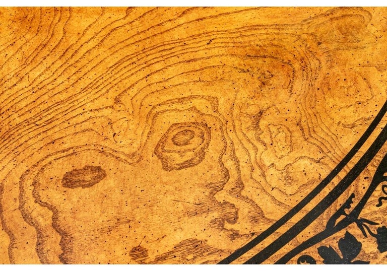 Fine Baker Burl Ash and Ebonized Wood Regency Style Center Table For ...