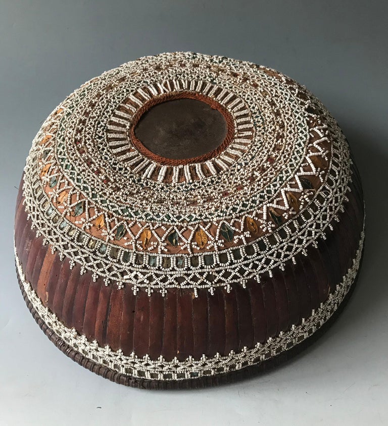 Fine Balinese Beaded Decorated Temple Offering Basket Home Decor For ...