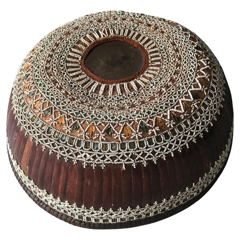 Fine Balinese Beaded Decorated Temple Offering Basket Home Decor For ...