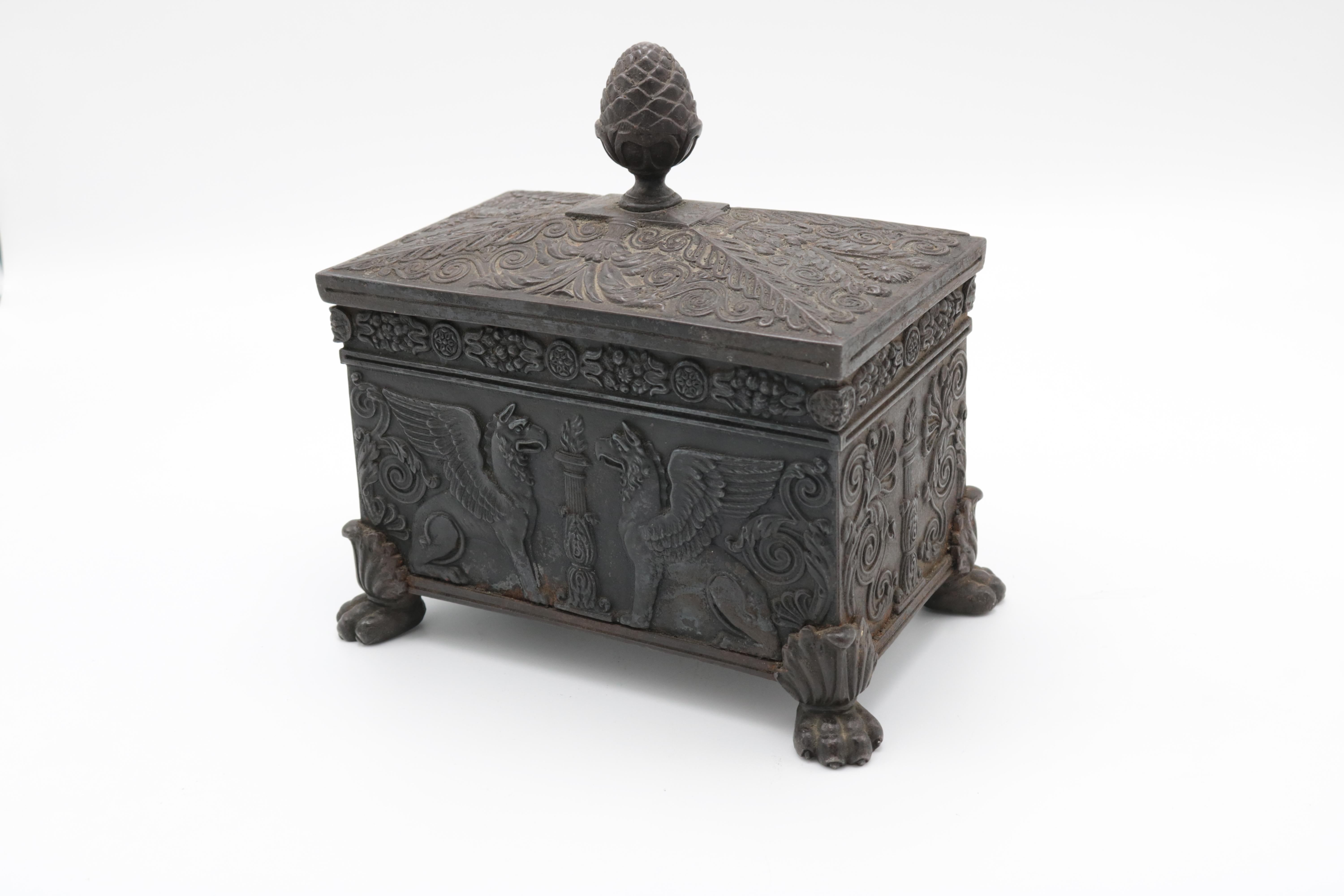 Fine Berlin Cast Iron Tobacco Box For Sale at 1stDibs | cast iron box ...