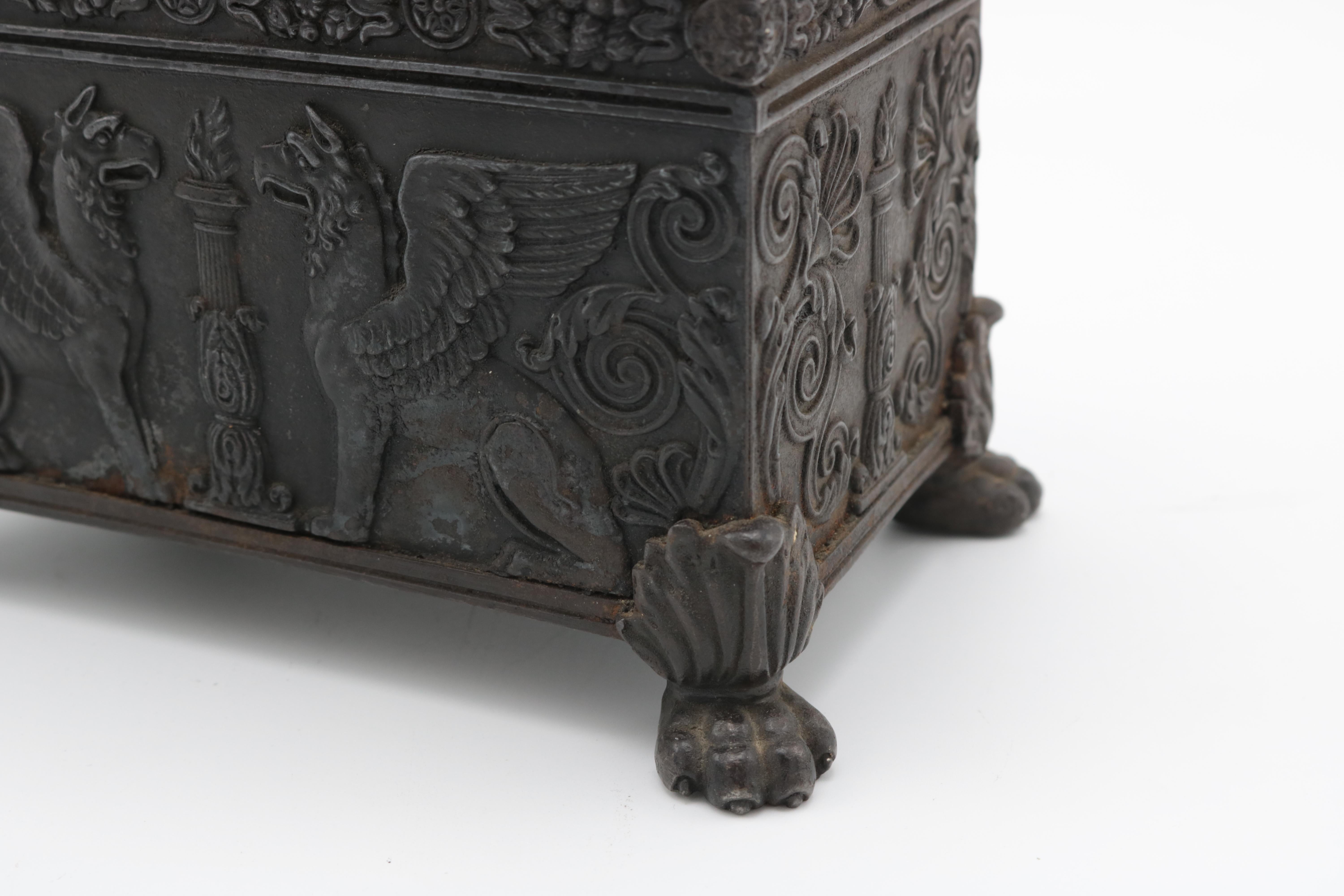 Fine Berlin Cast Iron Tobacco Box For Sale at 1stDibs | cast iron box ...