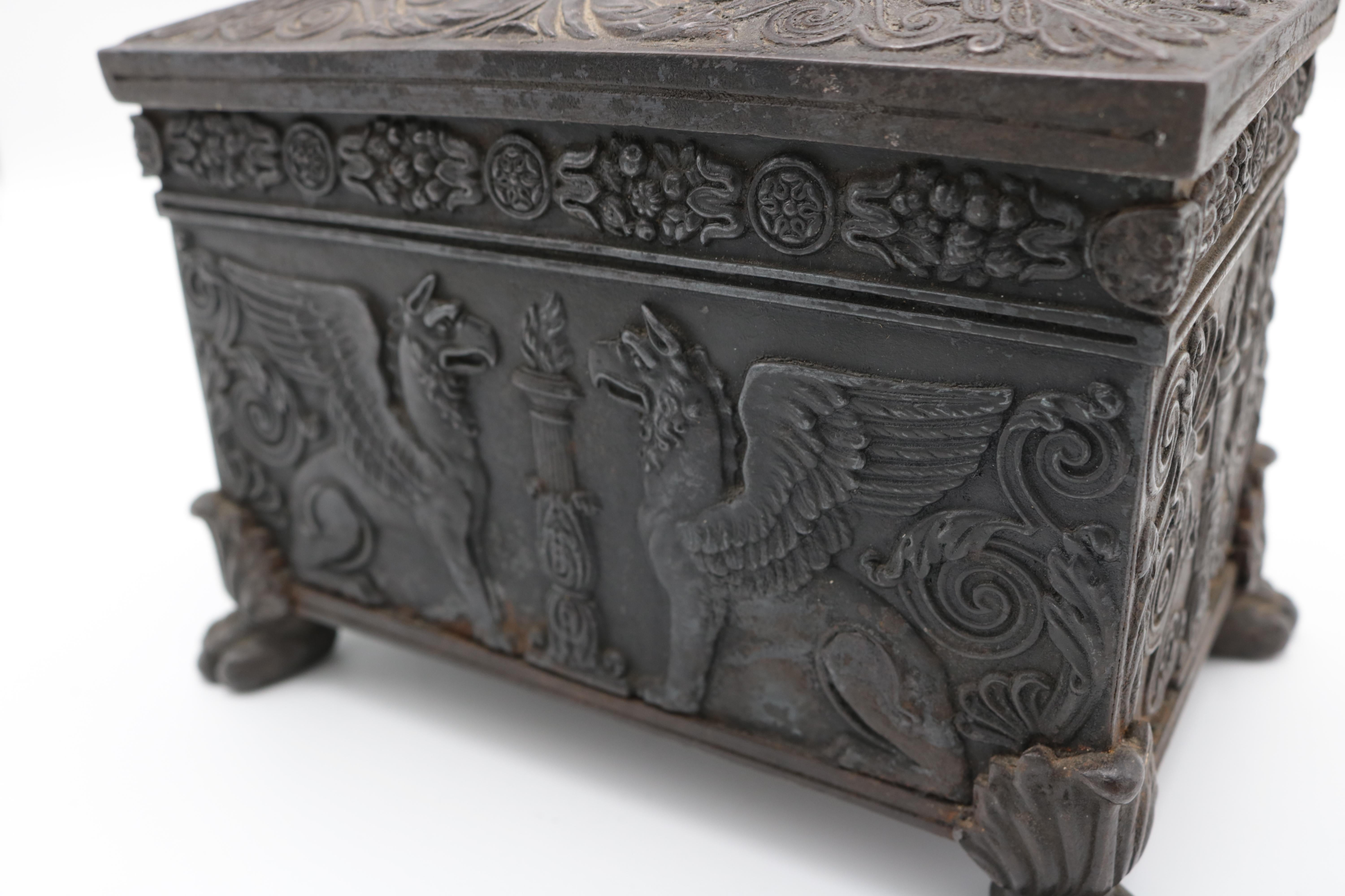 Fine Berlin Cast Iron Tobacco Box For Sale at 1stDibs | cast iron box ...