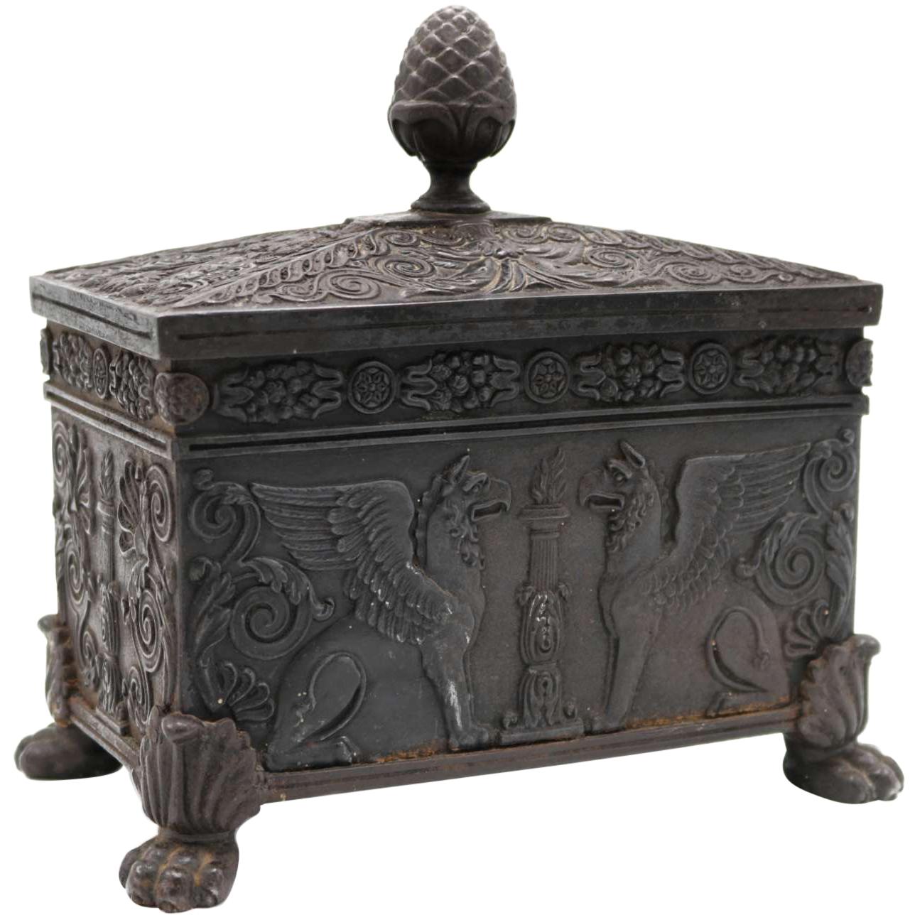 Fine Berlin Cast Iron Tobacco Box For Sale at 1stDibs | cast iron box ...