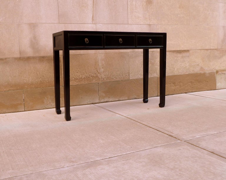 Fine Black Lacquer Console Table at 1stDibs | black lacquer sofa table