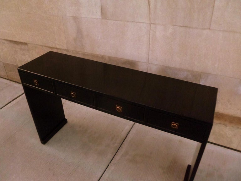 Fine Black Lacquer Console Table For Sale at 1stDibs