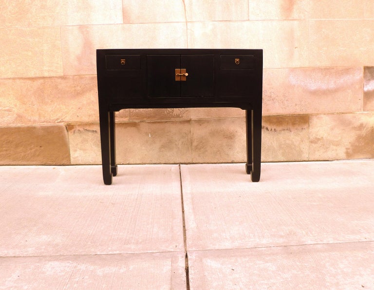 Fine Black Lacquer Console Table For Sale at 1stDibs
