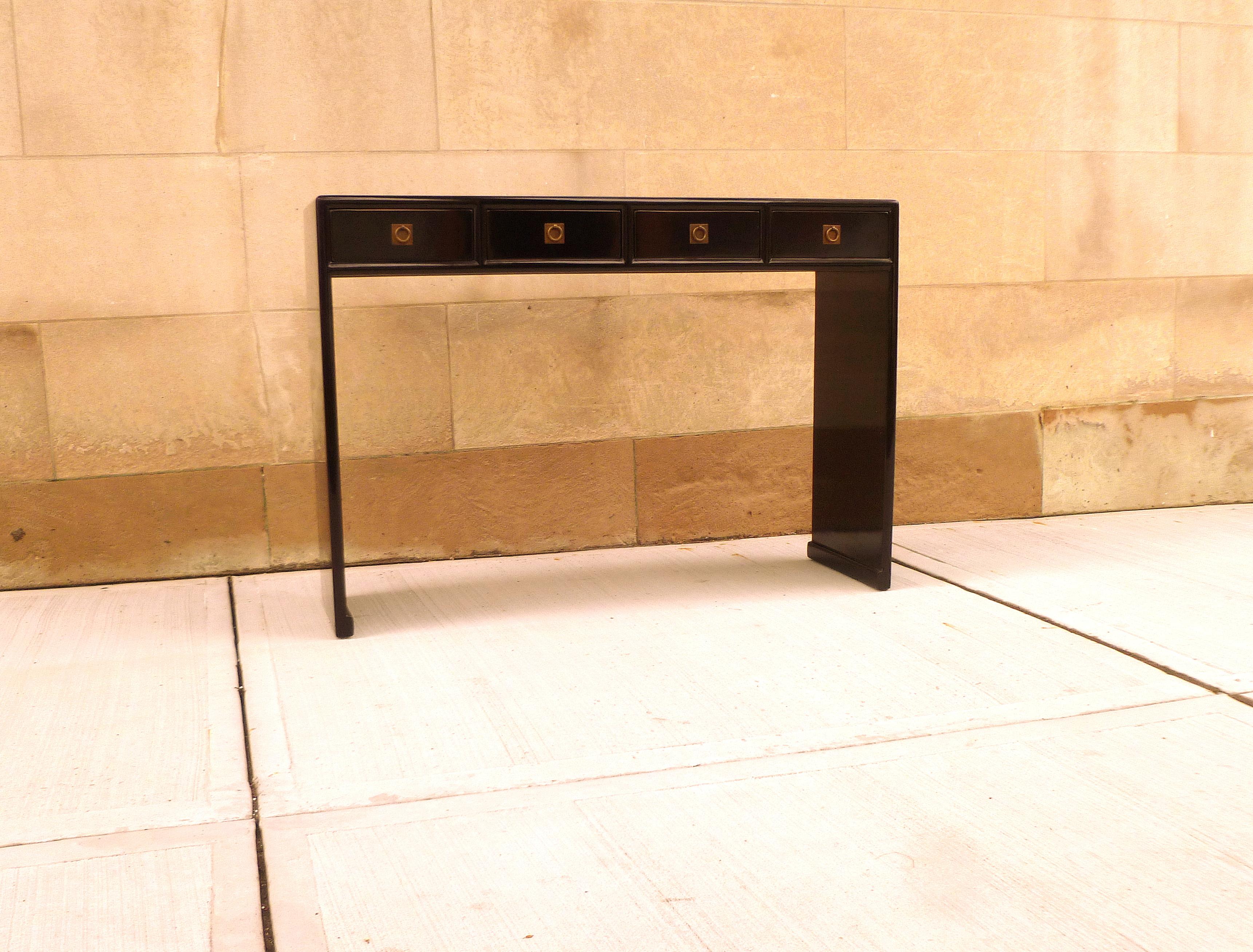Fine Black Lacquer Console Table For Sale at 1stDibs
