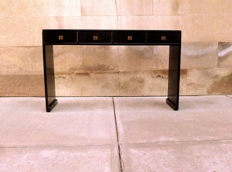 Fine Black Lacquer Console Table For Sale at 1stDibs