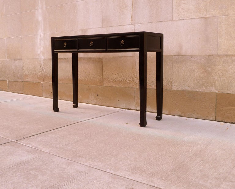 Fine Black Lacquer Console Table at 1stDibs | black lacquer sofa table