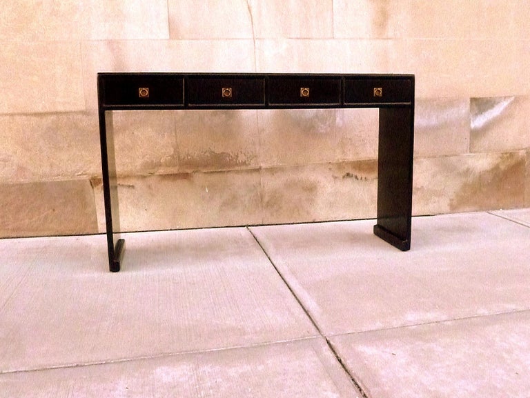Fine Black Lacquer Console Table For Sale at 1stDibs
