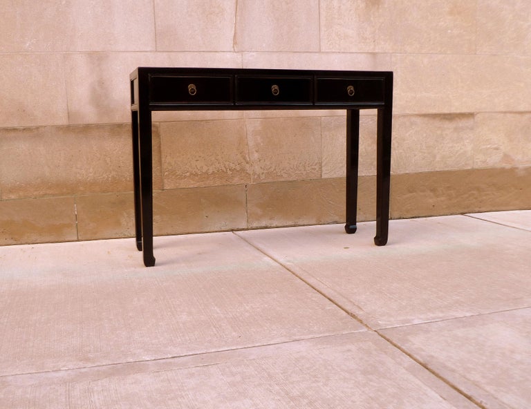 Fine Black Lacquer Console Table at 1stDibs | black lacquer sofa table