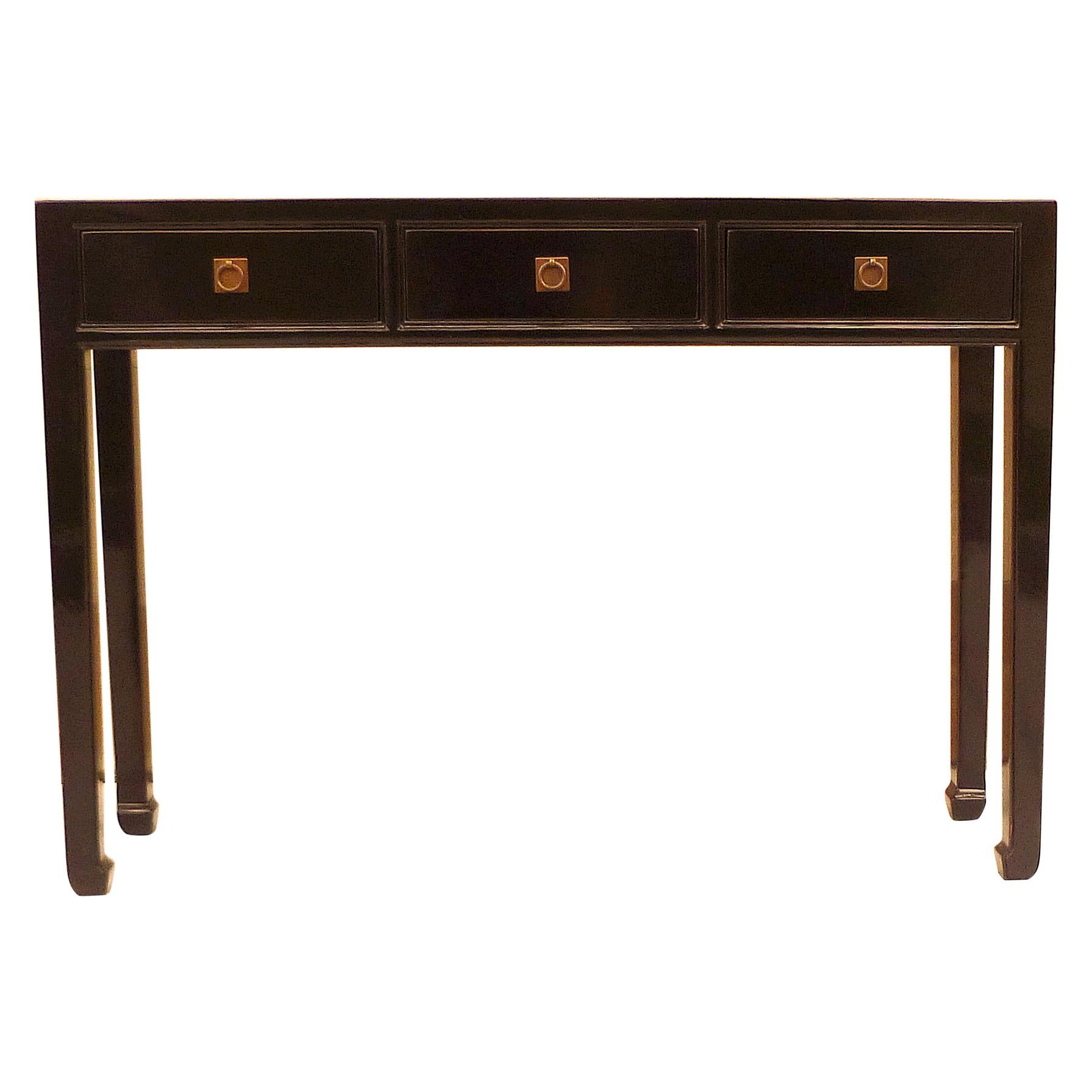 Fine Black Lacquer Console Table at 1stDibs