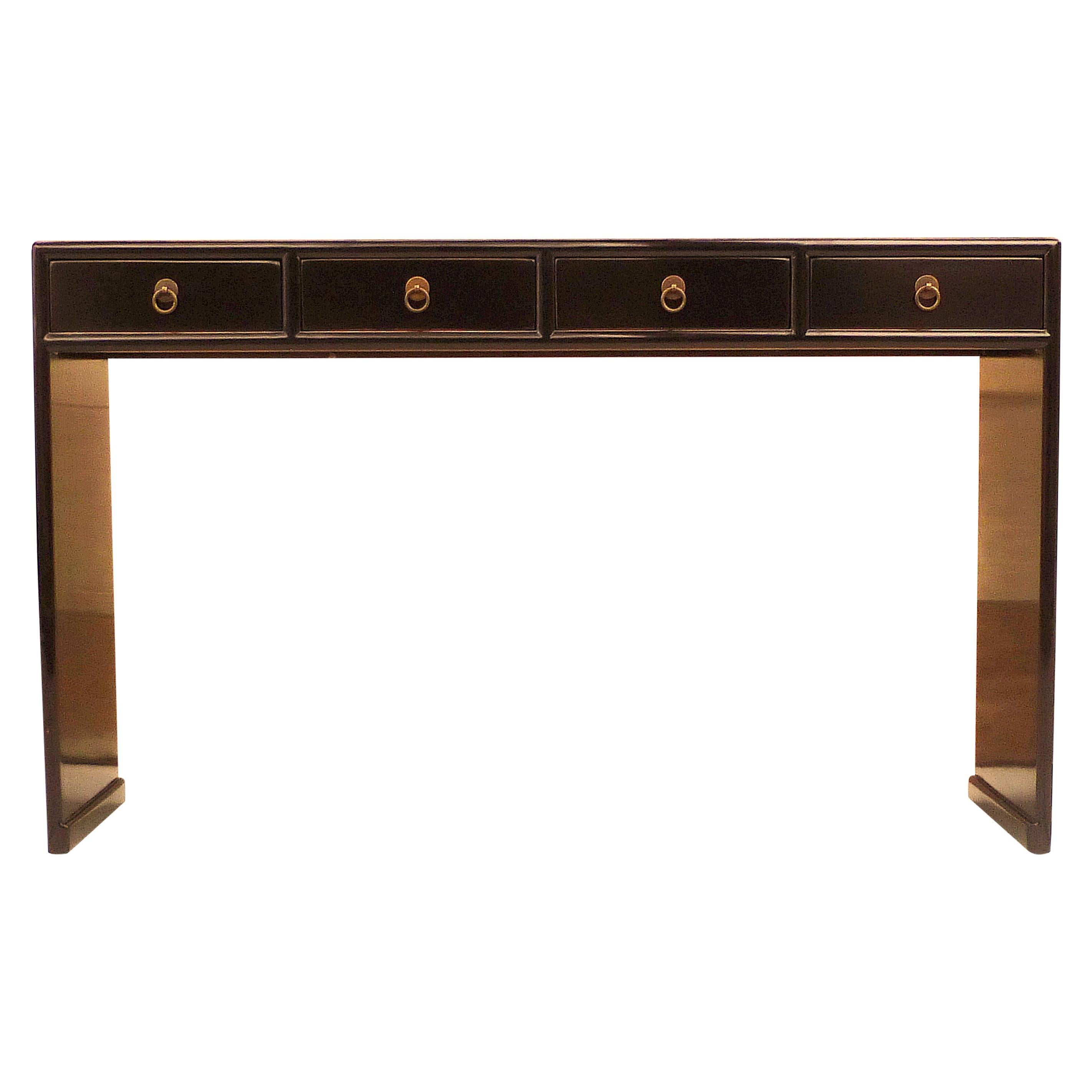 White Lacquer Geometric Console Table at 1stDibs
