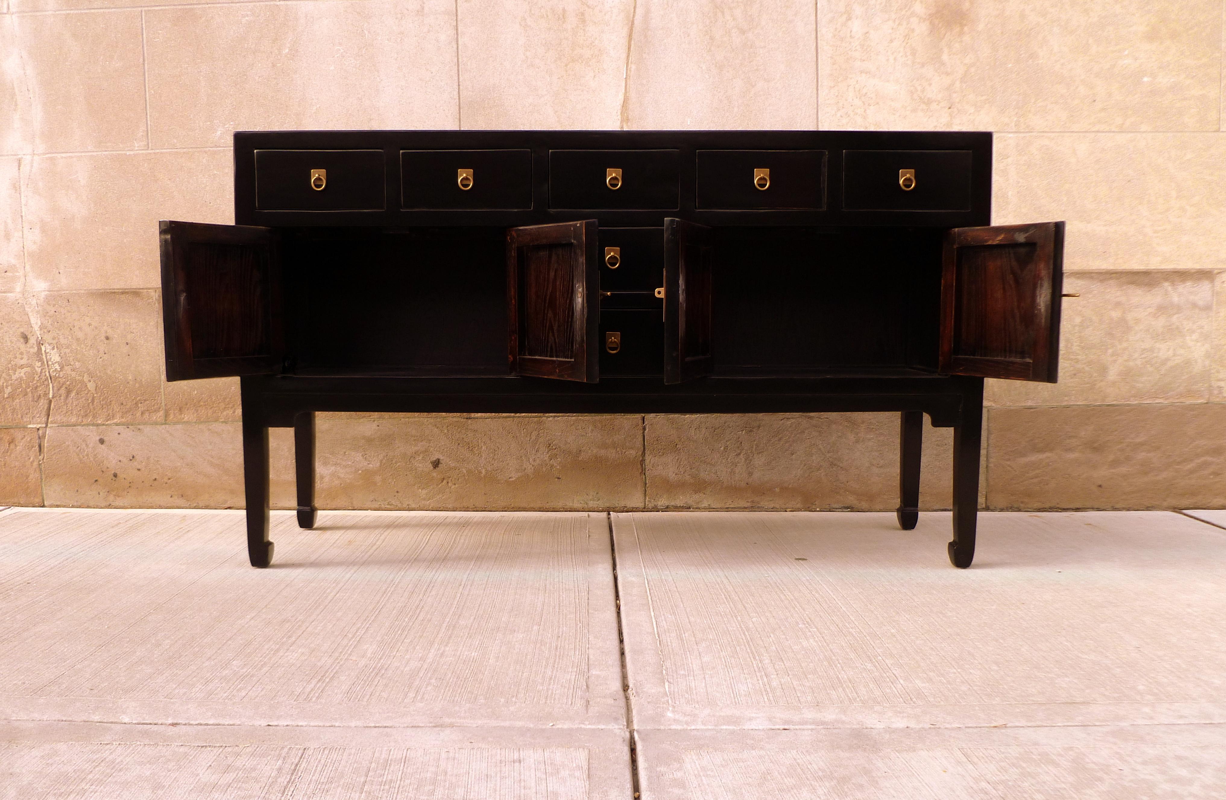 Fine Black Lacquer Sideboard at 1stDibs