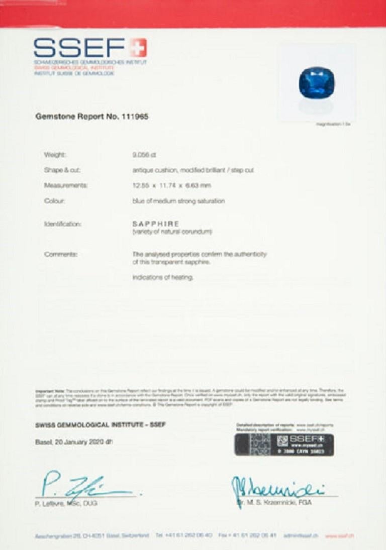 Fine Blue Sapphire Diamond Gold Ring, SSEF, GIA and Lotus Certified For ...