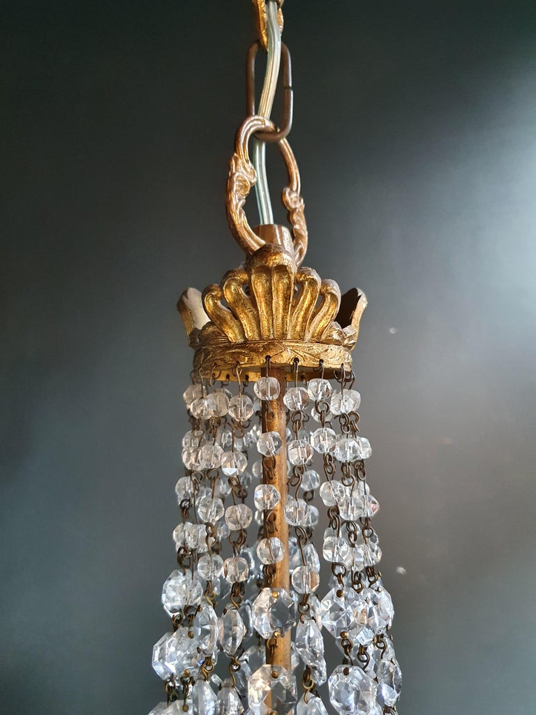 Fine Brass Empire Sac a Pearl Chandelier Crystal Luster Ceiling Lamp ...