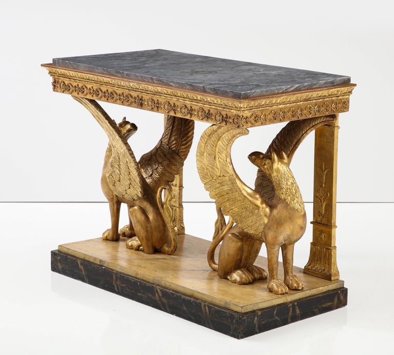 Fine Carved Giltwood Swedish Neo Classical Console Table For Sale at ...