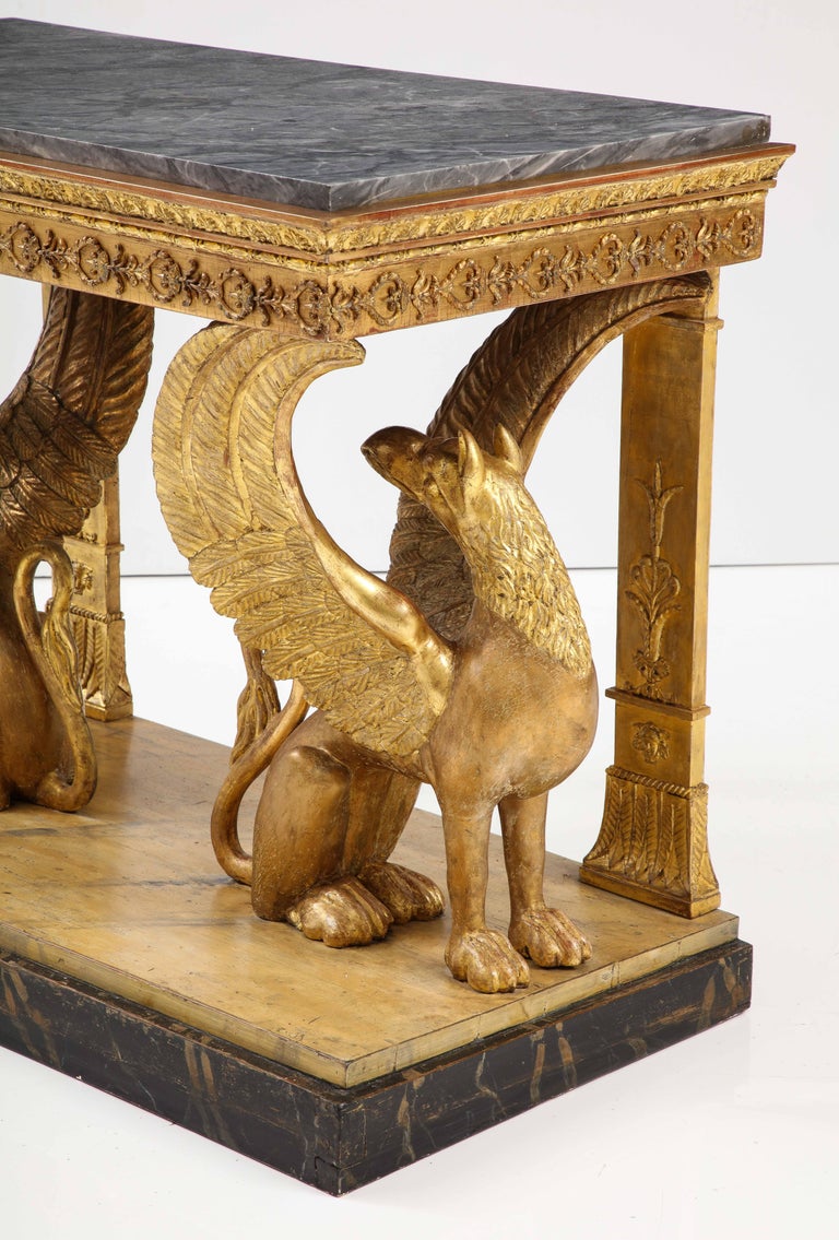 Fine Carved Giltwood Swedish Neo Classical Console Table For Sale at 1stDibs