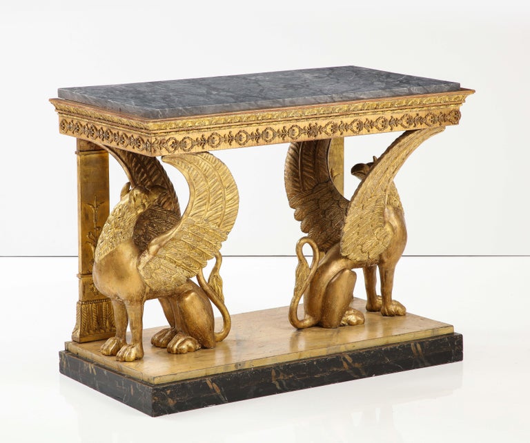 Fine Carved Giltwood Swedish Neo Classical Console Table For Sale at 1stDibs