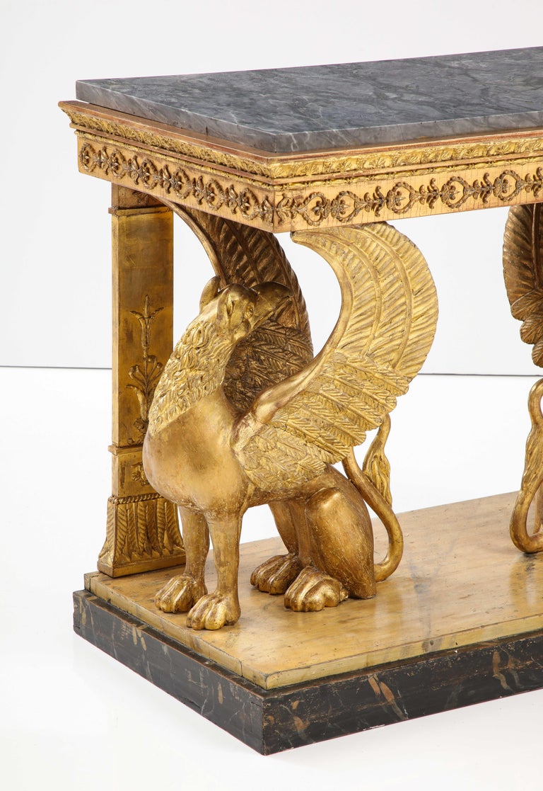 Fine Carved Giltwood Swedish Neo Classical Console Table For Sale at ...