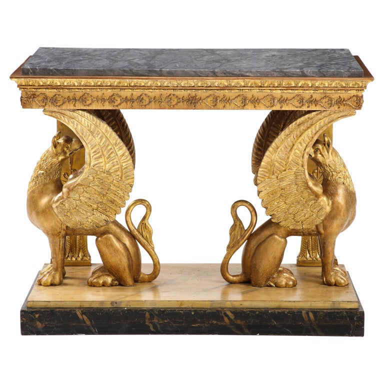 Fine Carved Giltwood Swedish Neo Classical Console Table For Sale at ...