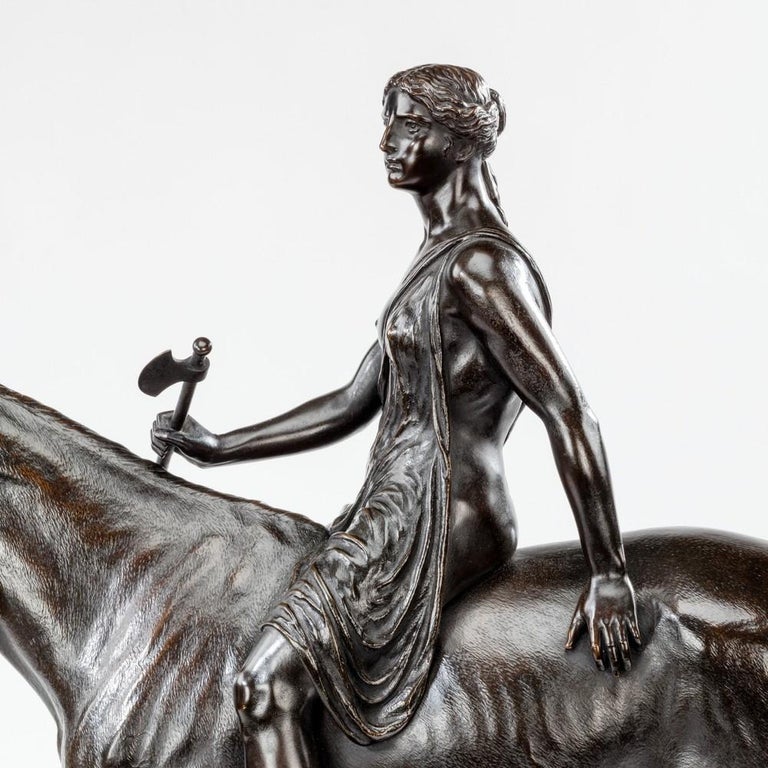 Fine Charles Curry Bronze of an Amazon with a Battle Axe at 1stDibs