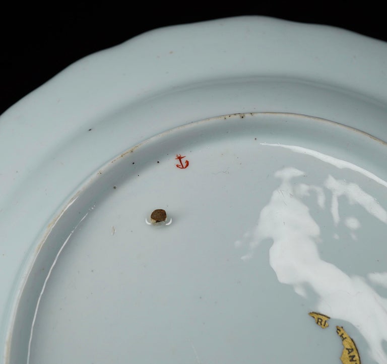 Fine Chelsea Red Anchor Plate, Birds-on-Branches and Butterflies, circa ...