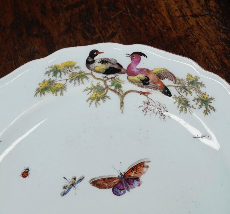 Fine Chelsea Red Anchor Plate, Birds-on-Branches and Butterflies, circa ...