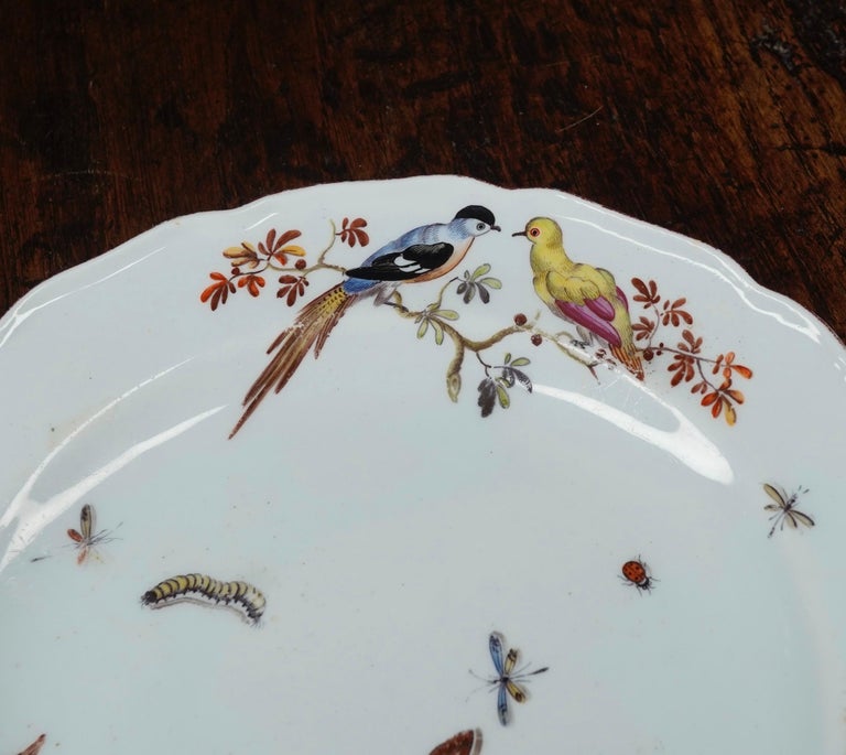 Fine Chelsea Red Anchor Plate, Birds-on-Branches and Butterflies, circa ...