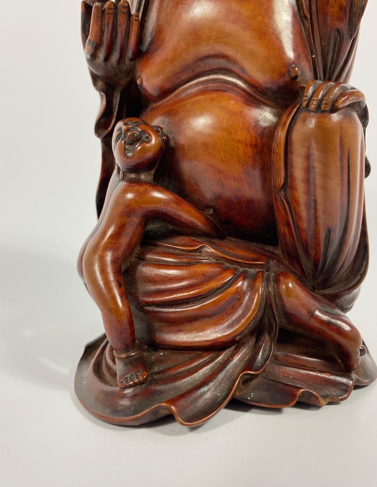 Fine Chinese Carved Buddha and Hehe Erxian Twins Group, Qing Dynasty at ...